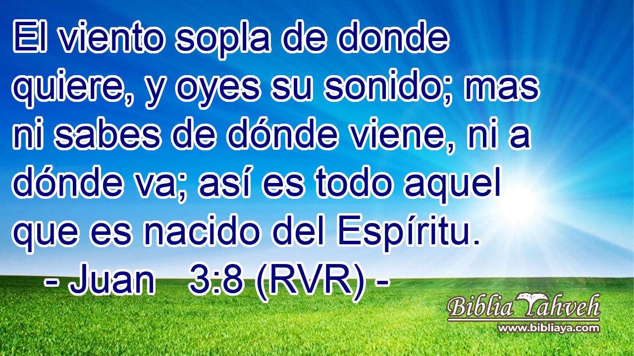 Juan 3 8 Rvr El Viento Sopla De Donde Quiere Y Oyes Su Soni